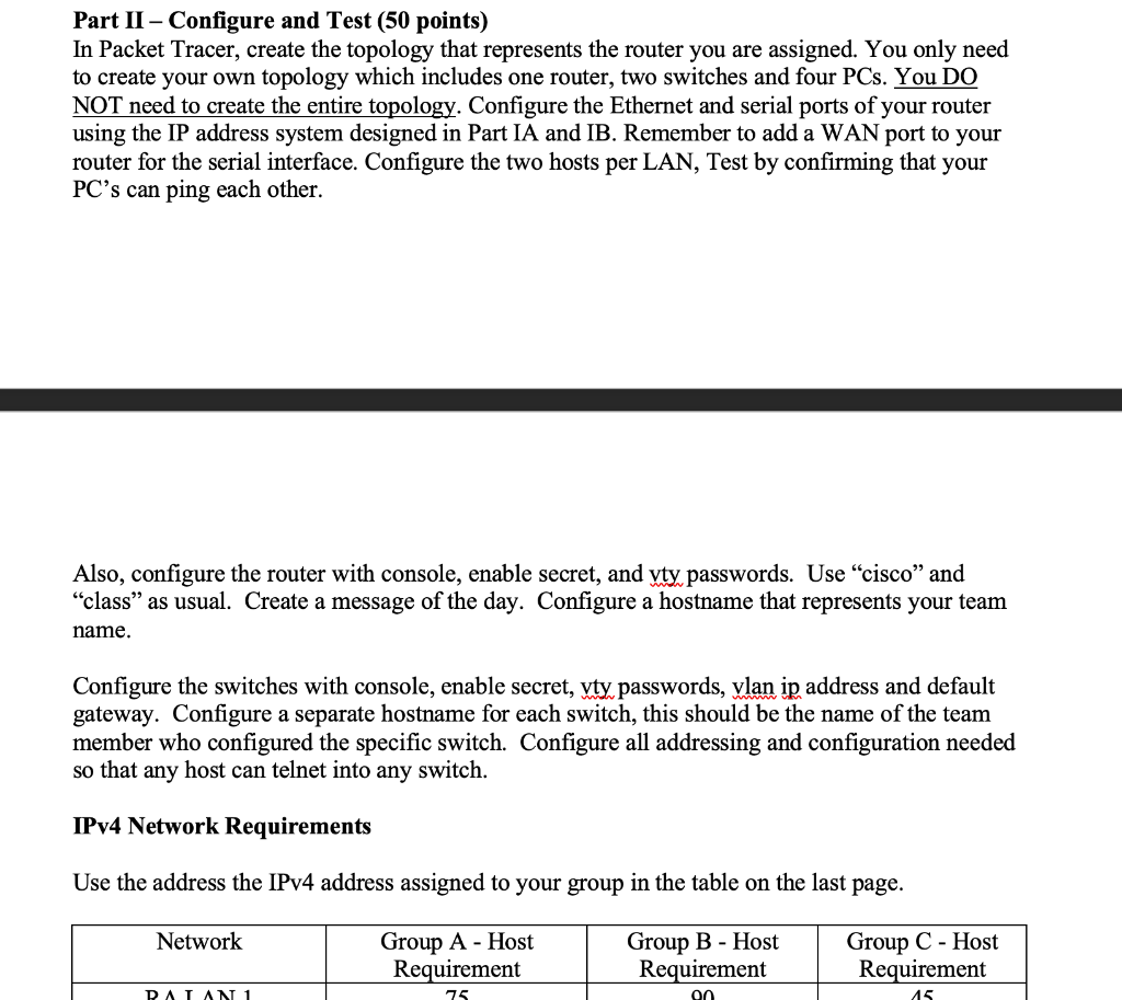 Solved On page 2, you will find an overall network address | Chegg.com