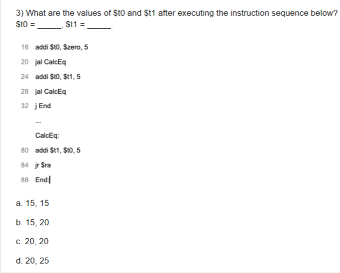 Solved 1) Given the instruction sequence below, which | Chegg.com