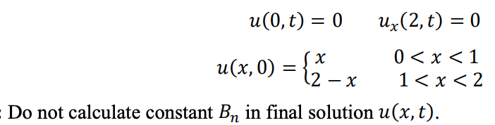 Solved Solve the PDE 𝑢𝑡 = 𝑢𝑥𝑥 with following initial | Chegg.com