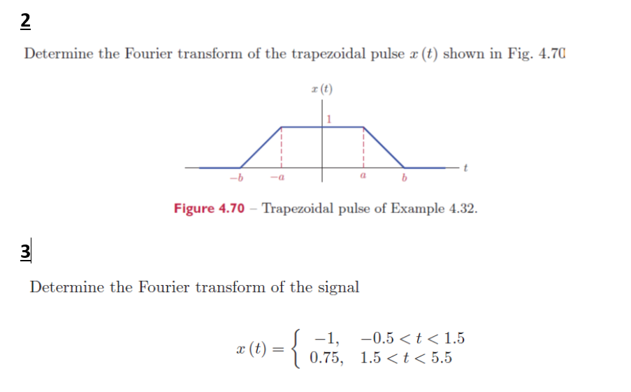 Solved NI Determine the Fourier transform of the trapezoidal | Chegg.com