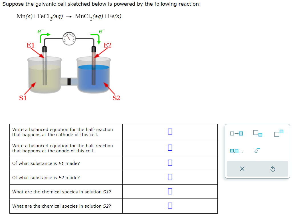 Solved Suppose the galvanic cell sketched below is powered | Chegg.com