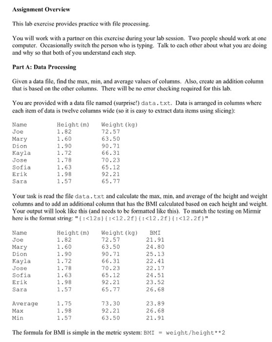 Solved Assignment overview This lab exercise provides | Chegg.com