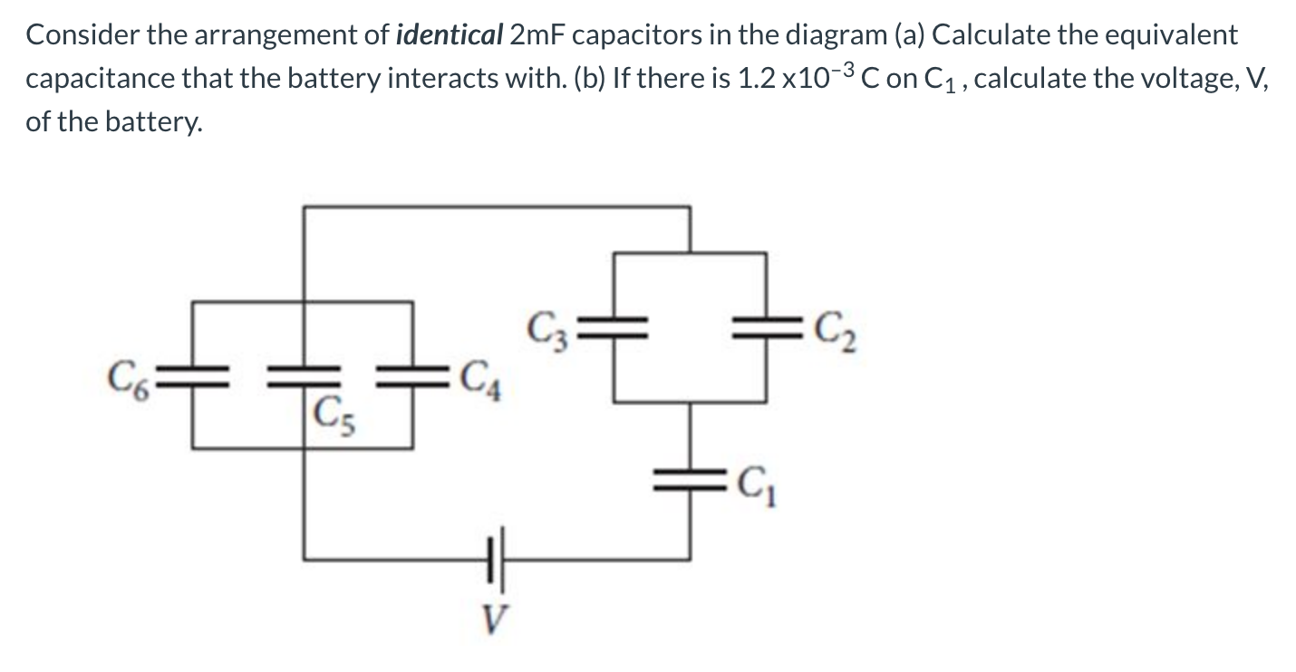 Solved Consider the arrangement of identical 2mF capacitors | Chegg.com
