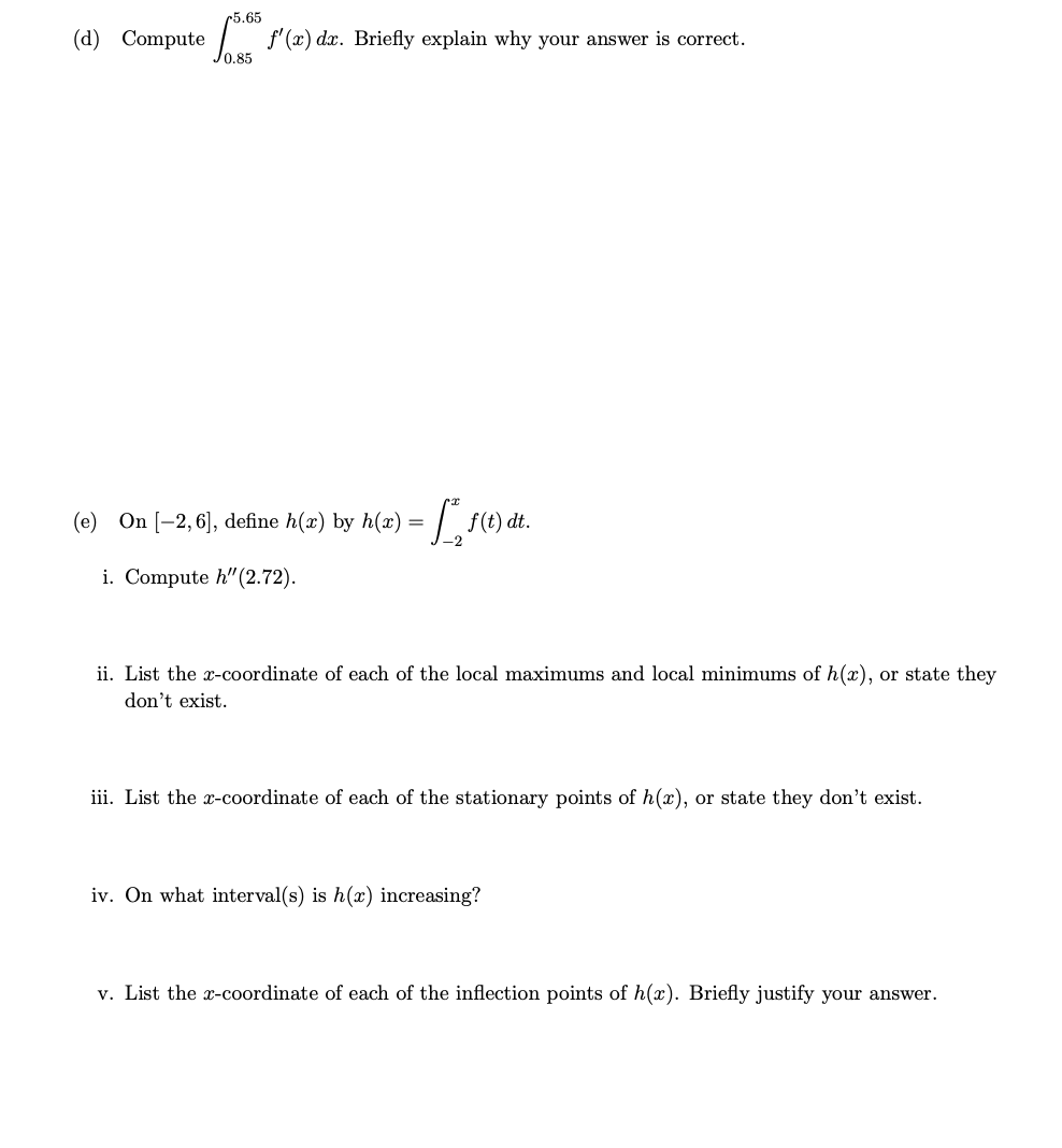 Solved Problem 7 Below Is The Graph Of A Function Fx With 