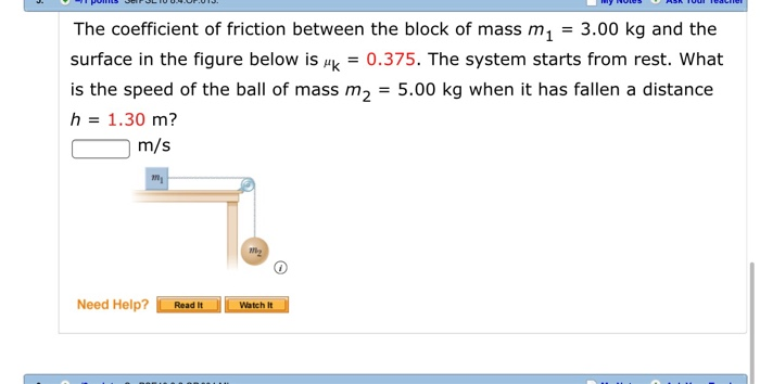 Solved The Coefficient Of Friction Between The Block Of Mass