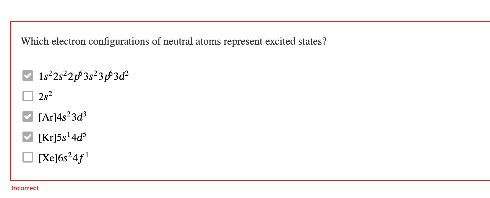 Solved Which electron configurations of neutral atoms | Chegg.com