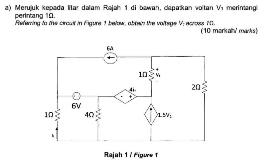Solved a) Merujuk kepada litar dalam Rajah 1 di bawah, | Chegg.com Solved a) Merujuk kepada litar dalam Rajah 1 di bawah, | Chegg.com