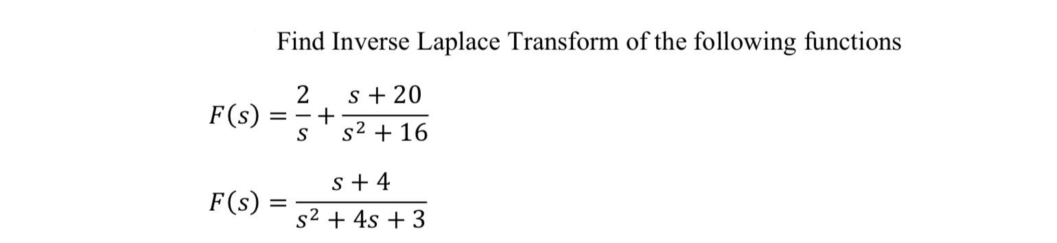 Solved Find Inverse Laplace Transform of the following | Chegg.com