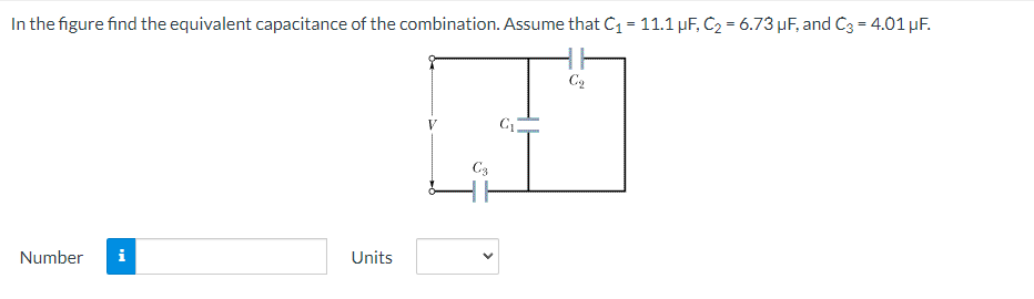 Solved of the combination. Assume that C1=11.1μF,C2=6.73μF, | Chegg.com