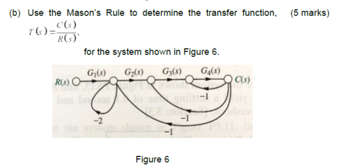 Solved (5 marks) (b) Use the Mason's Rule to determine the | Chegg.com