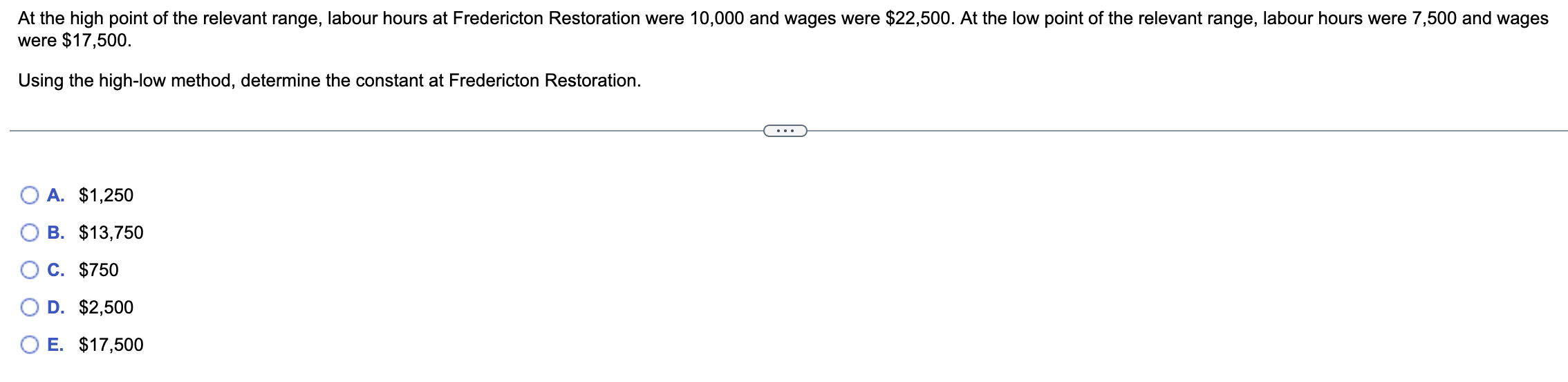 Solved At the high point of the relevant range, labour hours | Chegg.com
