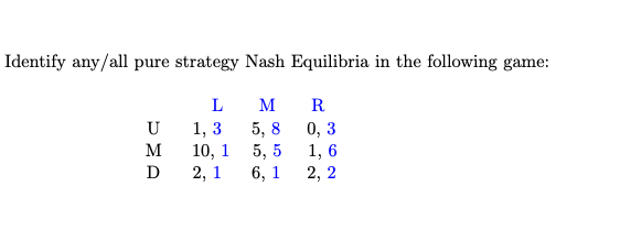 Solved Nash Equilibrium | Chegg.com