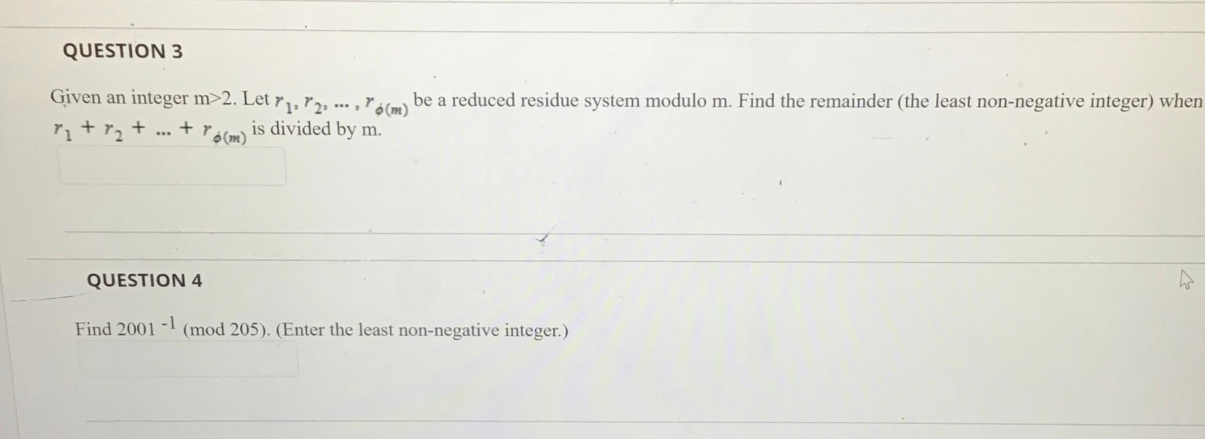 Solved QUESTION 3 Given an integer m>2. Let 71, 72, ..., ? | Chegg.com