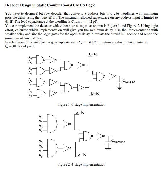 Solved Decoder Design in Static Combinational CMOS Logic You | Chegg.com