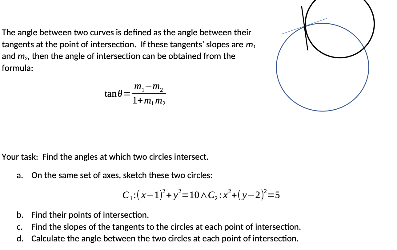 Solved The angle between two curves is defined as the angle | Chegg.com