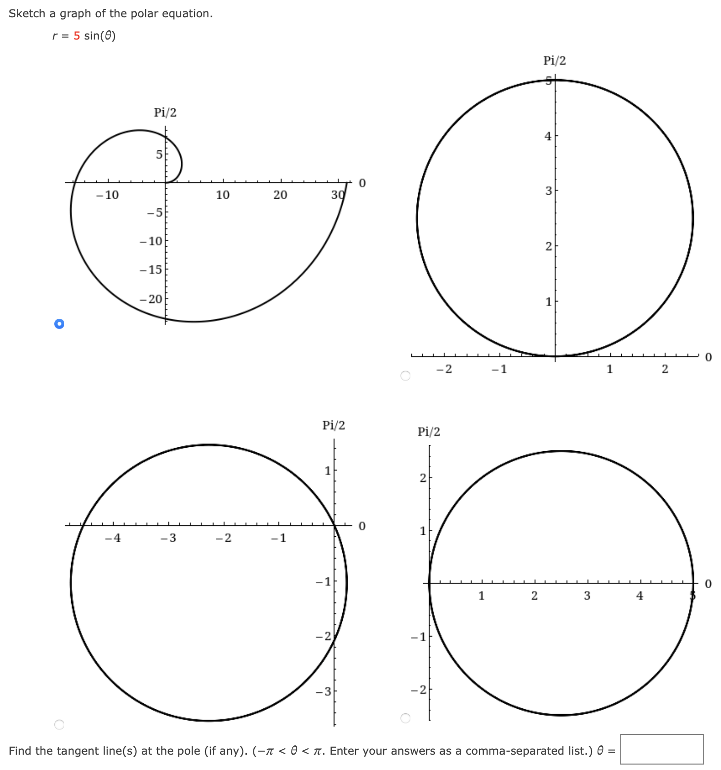 Solved Sketch a graph of the polar equation. r=5sin(θ) Find | Chegg.com