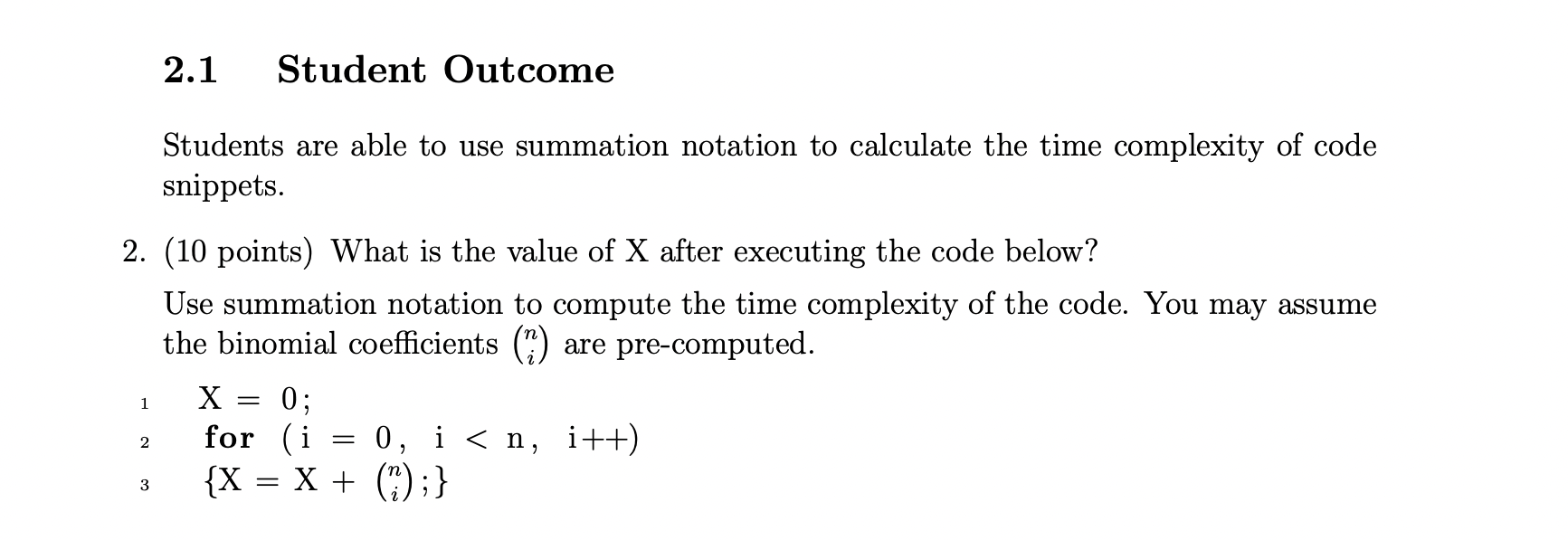 Solved Use summation notation to compute the time complexity | Chegg.com
