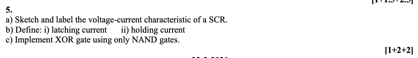 Solved 5. a) Sketch and label the voltage-current | Chegg.com