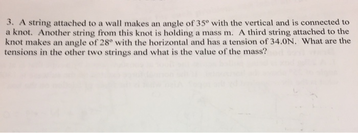 Solved A string attached to a wall makes an angle of 35 | Chegg.com