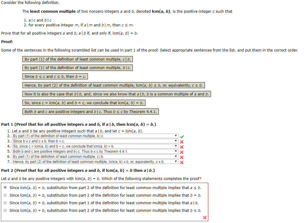 Solved Consider the following definition. The least common | Chegg.com