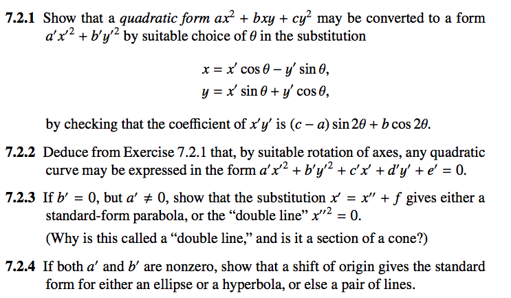 Solved 7.2.1 Show that a quadratic form ax2 + bxy + cy2 may | Chegg.com