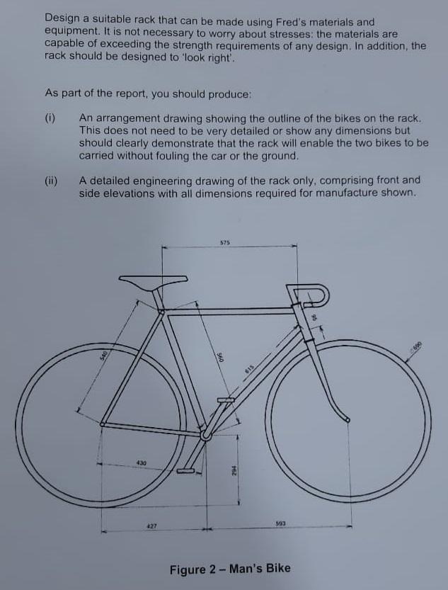 (a) Bicycle Rack When a full design specification was | Chegg.com