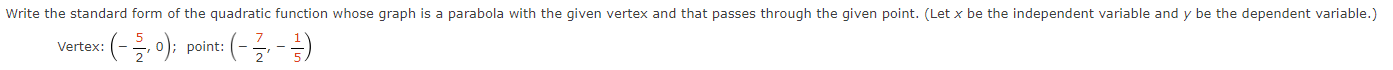Solved a) Write the standard form of the quadratic function | Chegg.com