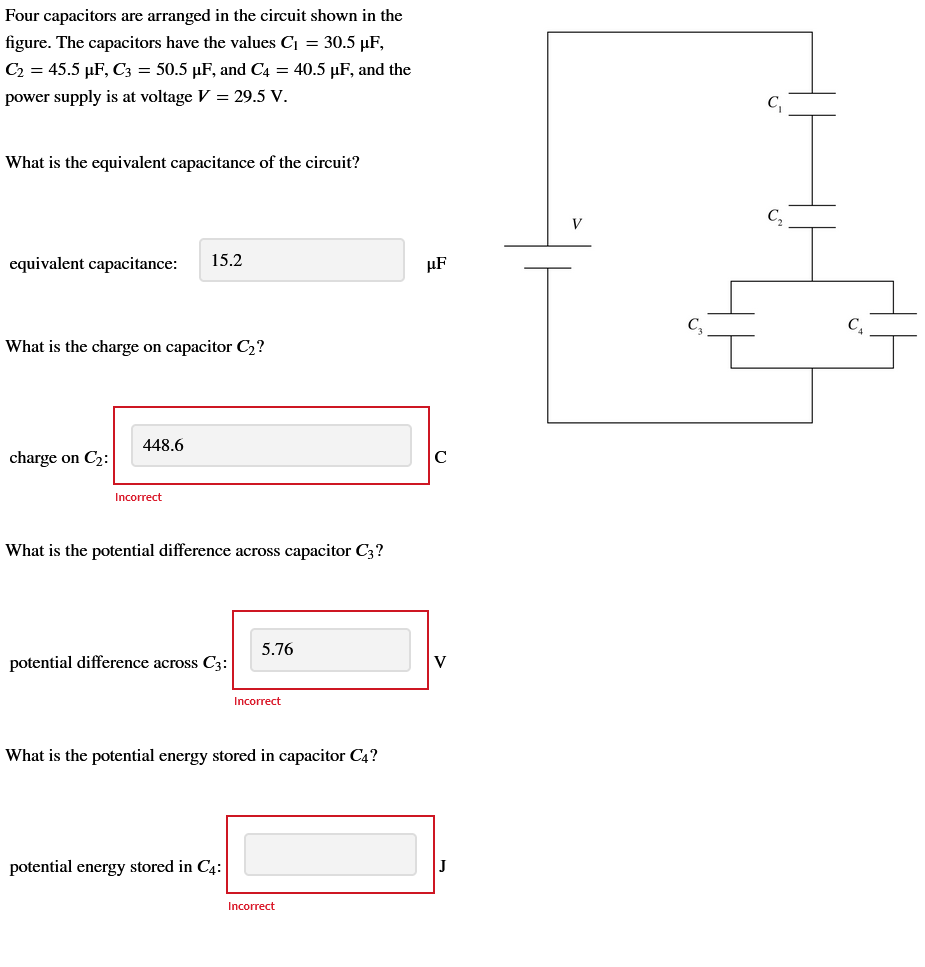 Solved Four capacitors are arranged in the circuit shown in | Chegg.com