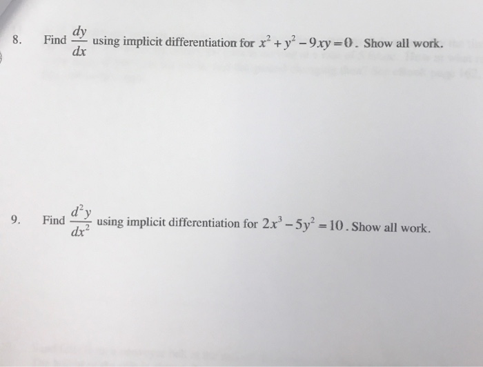 Solved Find dy/dx using implicit differentiation for x^2 + | Chegg.com