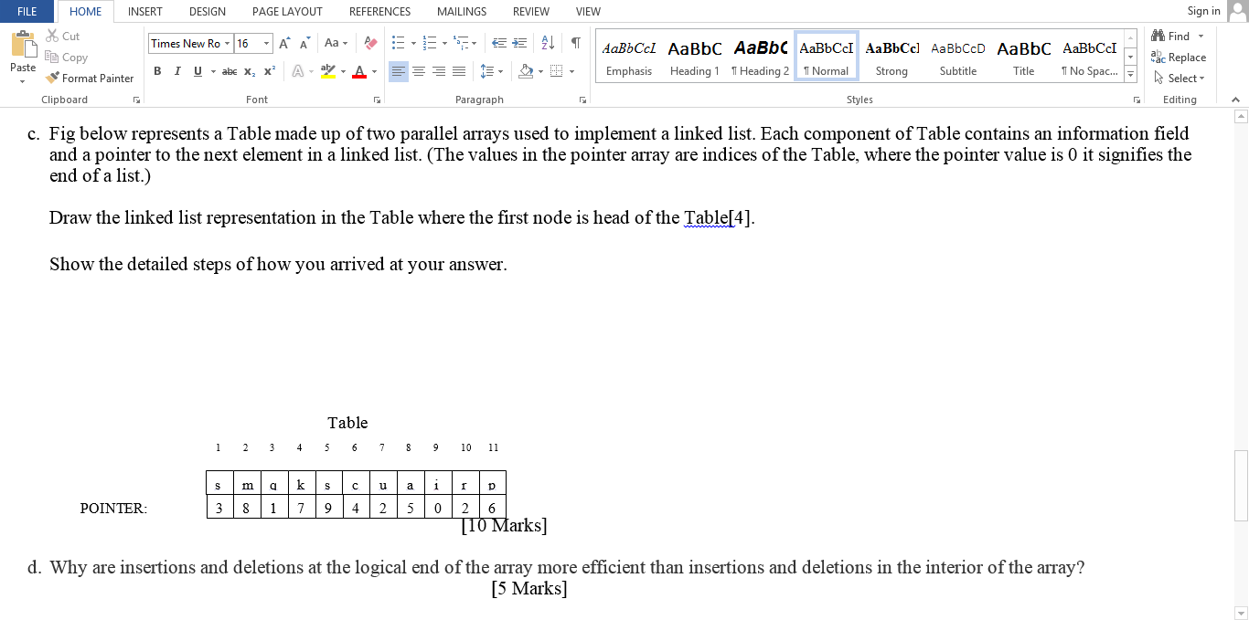Solved FILE HOME INSERT DESIGN PAGE LAYOUT REFERENCES | Chegg.com