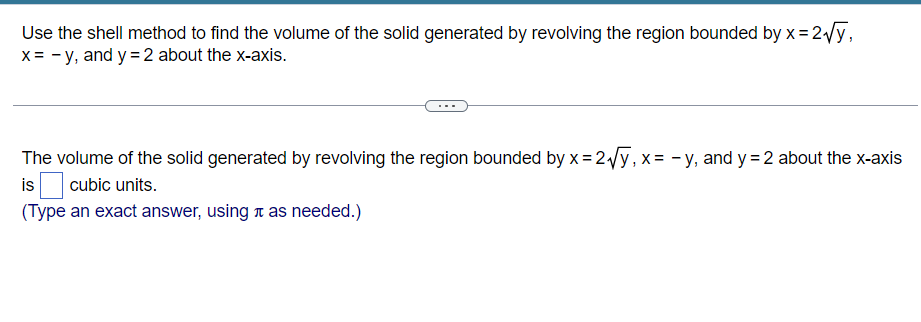Solved Use the shell method to find the volume of the solid | Chegg.com