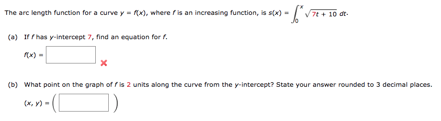 Solved The arc length function for a curve y=f(x), where f | Chegg.com