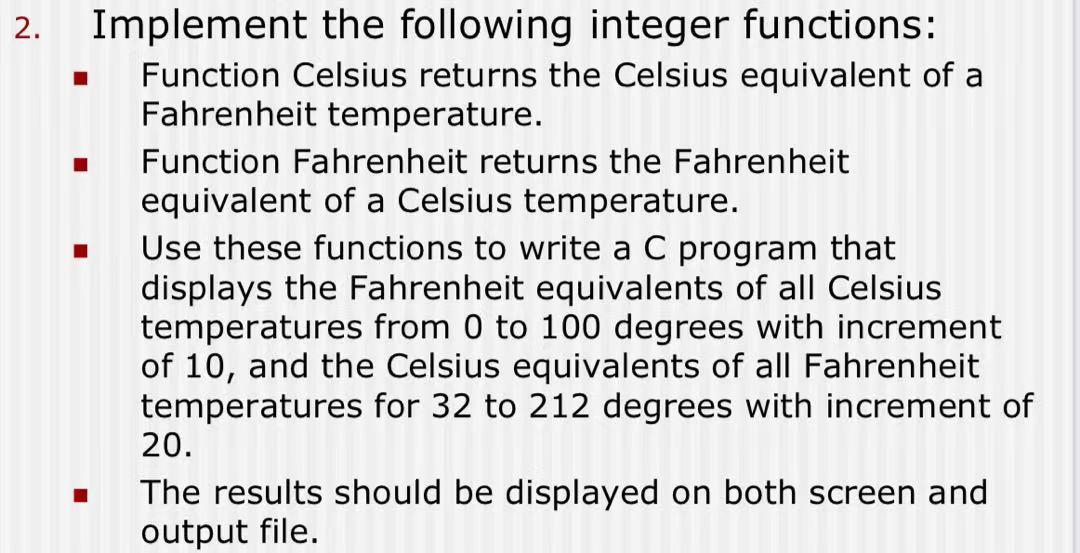 Solved 2. Implement the following integer functions: | Chegg.com