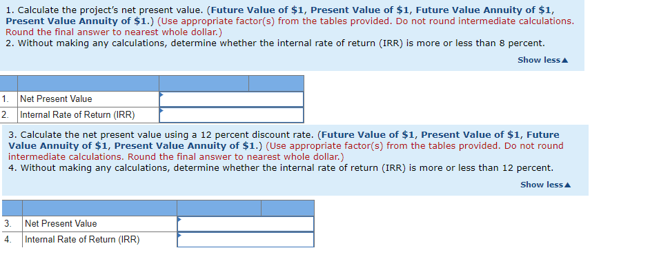 Solved E11-3 (Algo) Calculating Net Present Value, Internal | Chegg.com