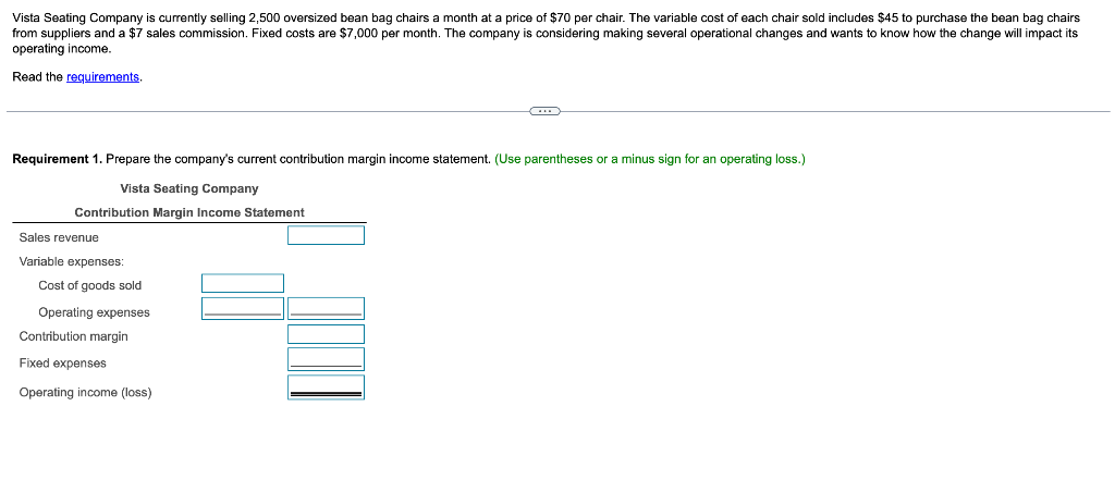 Solved Prepare the company's current contribution margin | Chegg.com