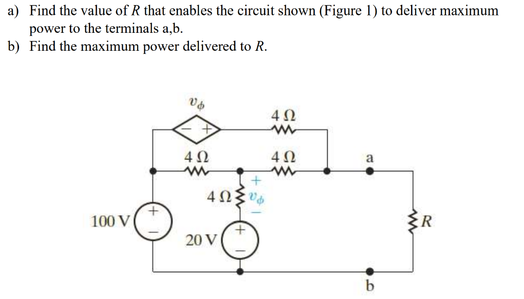 Solved a) Find the value of R that enables the circuit shown | Chegg.com