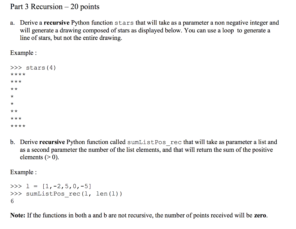 Solved Part 3 Recursion 20 Points A Derive A Recursive 5070