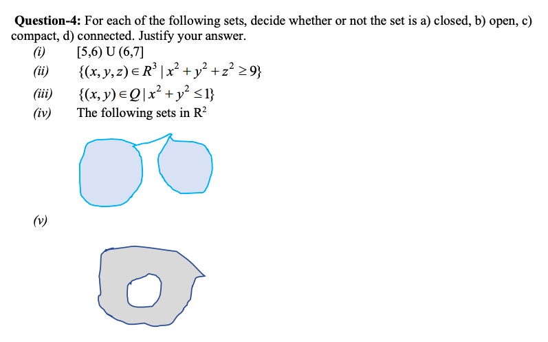 Solved Question-4: For each of the following sets, decide | Chegg.com