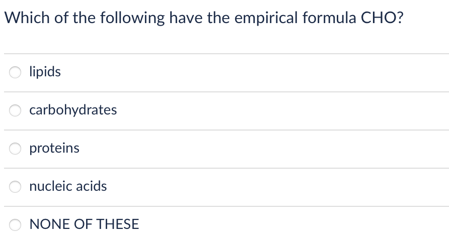 Solved Which of the following have the empirical formula CHO | Chegg.com