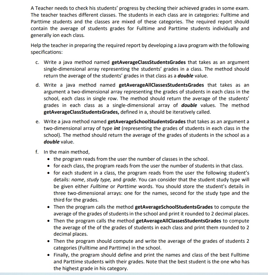 Solved A Teacher Needs To Check His Students Progress By Chegg