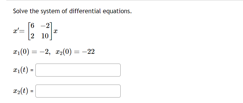 Solved Solve the system of differential equations. | Chegg.com