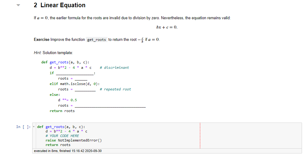 Solved 2 Linear Equation If a = 0, the earlier formula for | Chegg.com