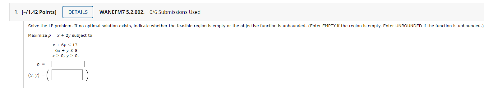 Solved Maximize p=x+2y subject to | Chegg.com