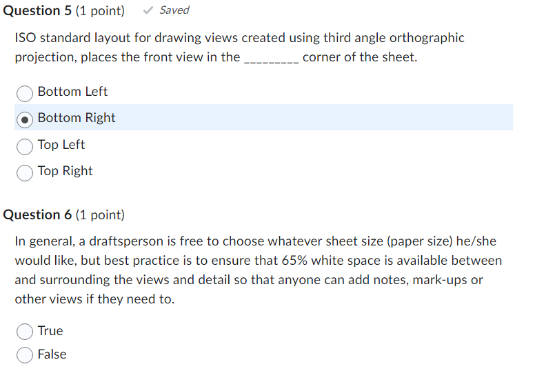 Solved ISO standard layout for drawing views created using | Chegg.com