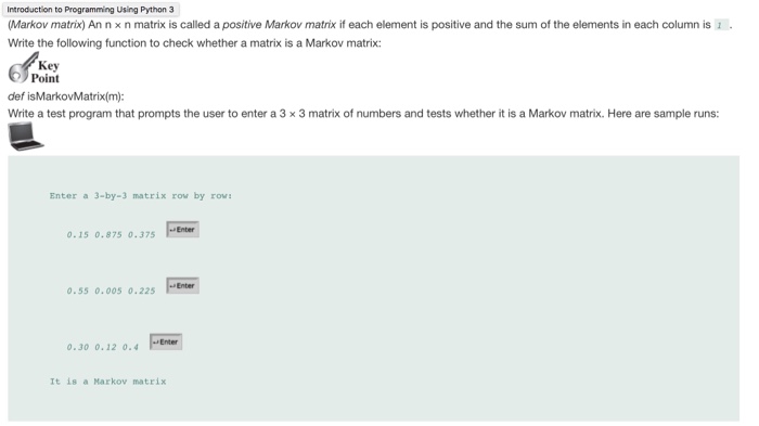 Solved Introduction To Programming Using Python 3 Markov 1667