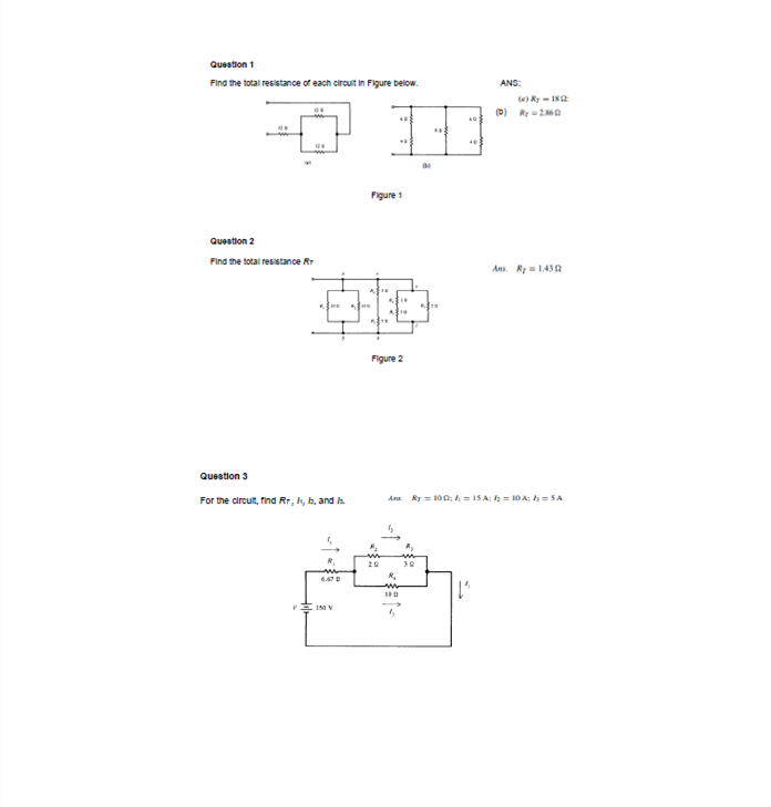 Solved Question 1 Find the total resistance of each circuit | Chegg.com