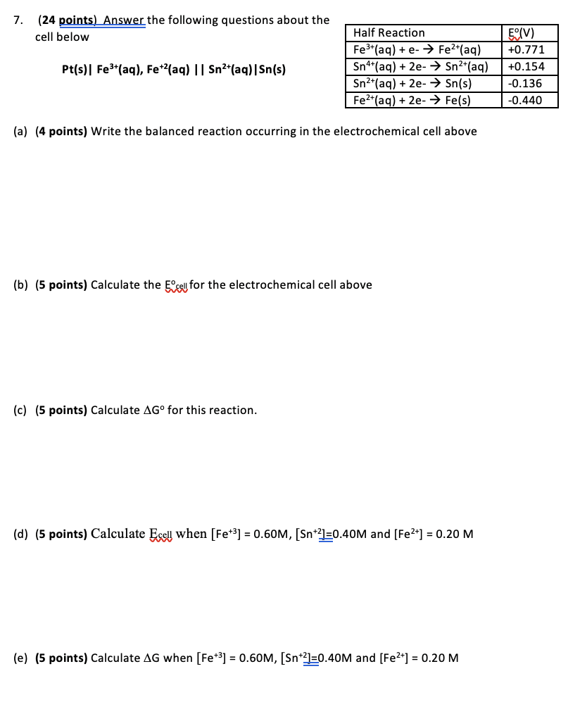 Solved 7. (24 points) Answer the following questions about | Chegg.com