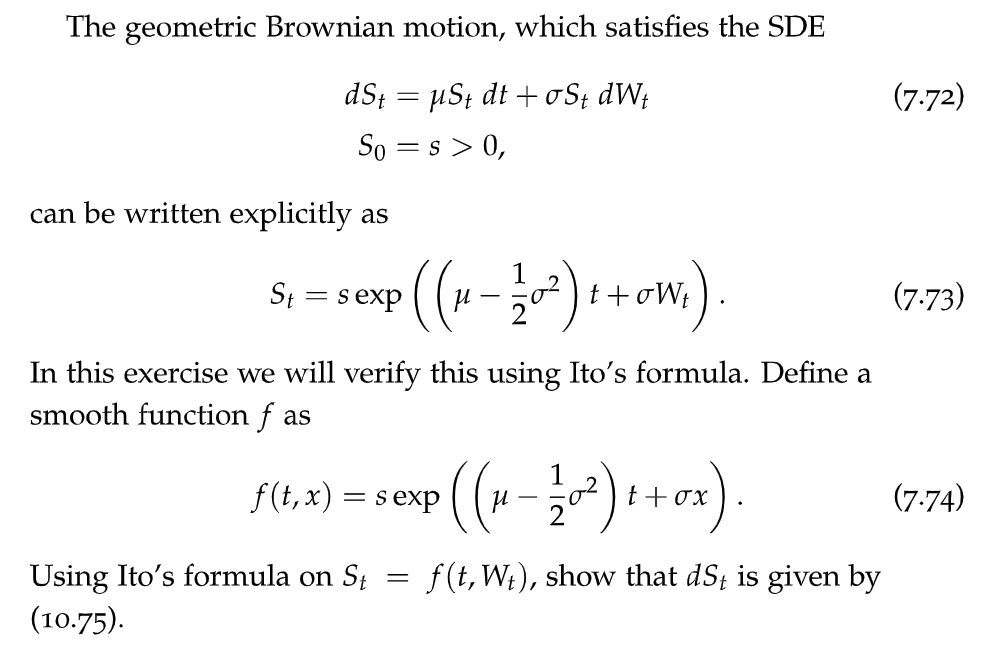 Solved The geometric Brownian motion, which satisfies the | Chegg.com