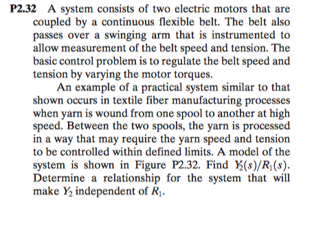Solved P2.32 A system consists of two electric motors that | Chegg.com