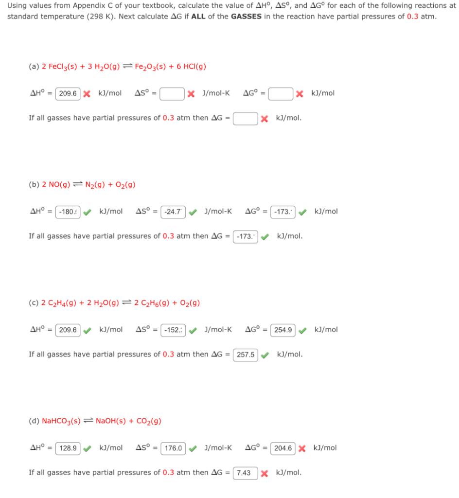 Solved Using values from Appendix C of your textbook, | Chegg.com